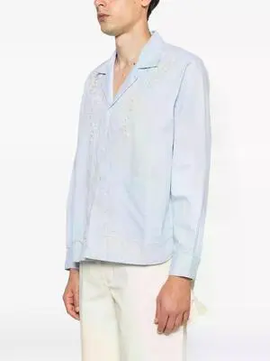 BAZISZT Mord Floral-embroidered Shirt