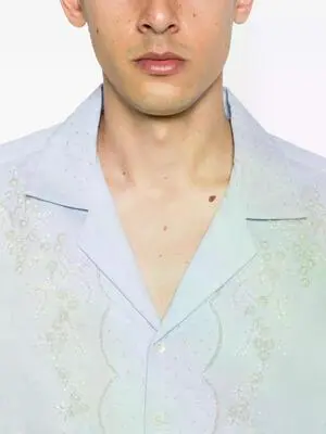 BAZISZT Mord Floral-embroidered Shirt