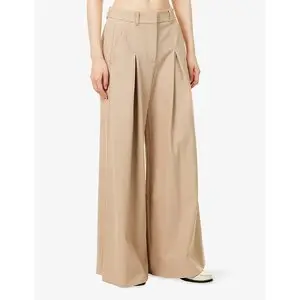 ME+EM Ultimate Wide-leg Pleated Trousers