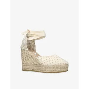 Manebí Cut-out Wedge Espadrilles - Cream