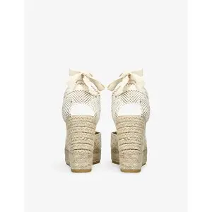 Manebí Cut-out Wedge Espadrilles - Cream