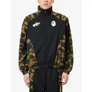 A BATHING APE Camo-print Funnel-neck Shell Jacket