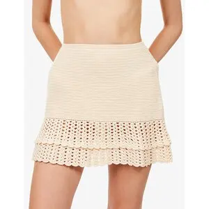 Devon Windsor Wrenn Crochet Mini Skirt - Vanilla