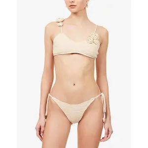 Devon Windsor Ammie Crochet Knit Bikini Bottom - Vanilla