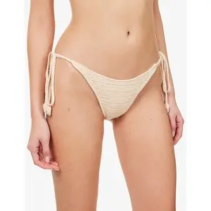 Devon Windsor Ammie Crochet Knit Bikini Bottom - Vanilla