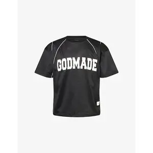 GODMADE Logo-print Perforated Jersey T-shirt