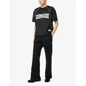 GODMADE Logo-print Perforated Jersey T-shirt