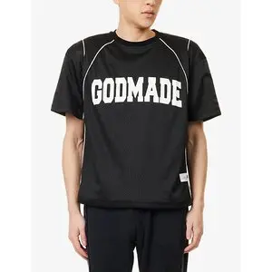 GODMADE Logo-print Perforated Jersey T-shirt