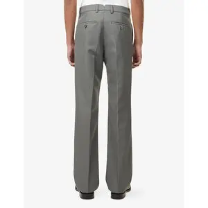 AMI Paris Pressed-crease Straight-leg Wool Trousers - Carbone