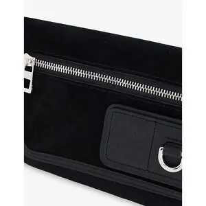 Loewe Mini Flex Messenger Canvas And Suede Shoulder Bag - Black
