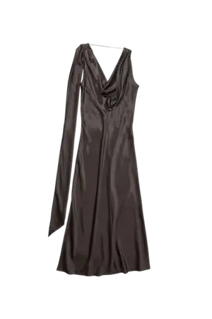 Acne Studios Draped Satin Dress - Brown