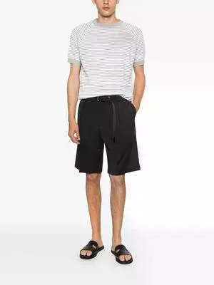 WHITE SAND Pleated Shorts - Black