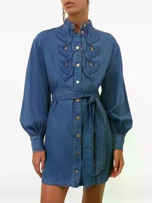 Zimmermann Appliqué Belted Mini Dress
