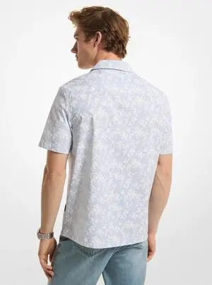 Michael Kors Floral Stretch Cotton Short-sleeve Shirt