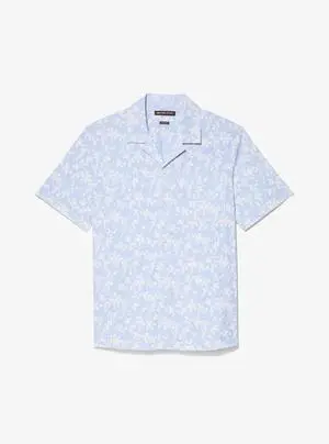Michael Kors Floral Stretch Cotton Short-sleeve Shirt