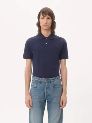 Valentino Garavani Indigo Cotton Piqué Polo Shirt