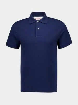 Valentino Garavani Indigo Cotton Piqué Polo Shirt