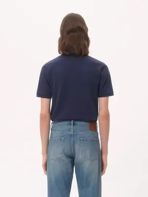 Valentino Garavani Indigo Cotton Piqué Polo Shirt