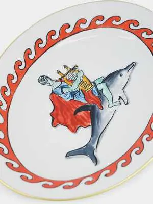 GINORI 1735 Neptune Dolphin Platter - White