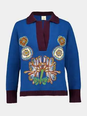 PAULA Oyester Flower Merino Wool Jumper - Multicolour