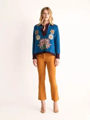 PAULA Oyester Flower Merino Wool Jumper - Multicolour