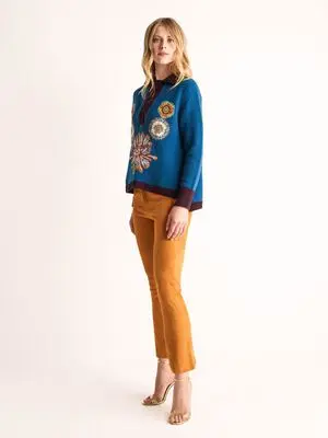 PAULA Oyester Flower Merino Wool Jumper - Multicolour
