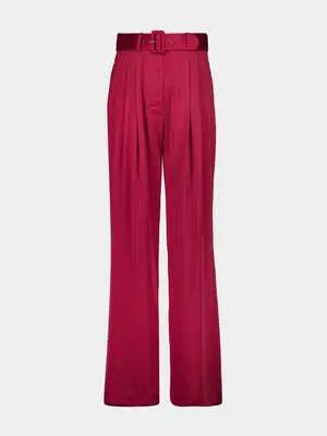 Zimmermann Loose Fit Tuck Silk Pants - Pink