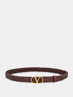 Valentino Garavani Braided Leather Vlogo Belt