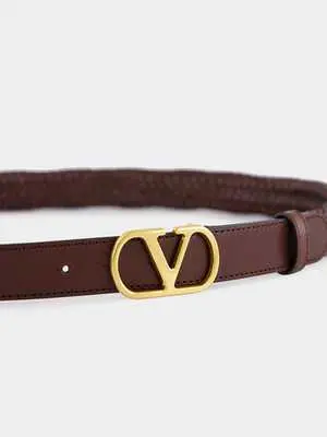 Valentino Garavani Braided Leather Vlogo Belt