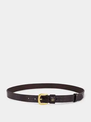 Valentino Garavani Vlogo Alligator Belt - Brown