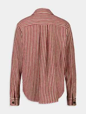 La DoubleJ Color Block Linen Corduroy Jacket - Red