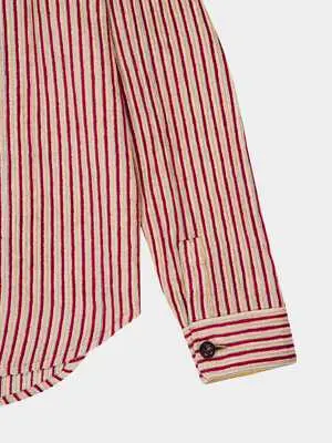 La DoubleJ Color Block Linen Corduroy Jacket - Red