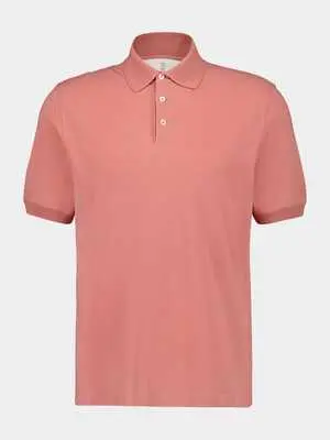Brunello Cucinelli Salmon Short-sleeved Polo Shirt - Pink
