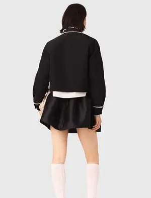Maje Embellished Polyester Boxy Shirt