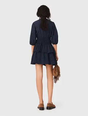 Maje Ruffled Rhinestone Dress