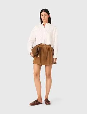 Maje Beaded Cropped Shirt - White