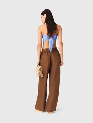 Maje Linen-blend Trousers
