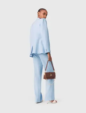 Maje Viscose Suit Jacket - Blue Sky