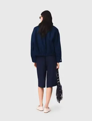 Maje Cotton Aviator Bomber Jacket
