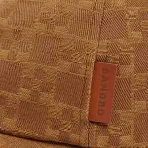 Sandro Denim Cap With Cross Pattern - Camel
