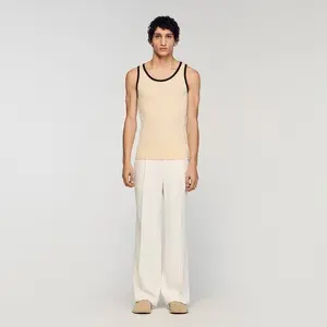 Sandro Cotton Vest Top With Patch