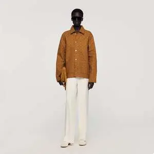Sandro Square Cross Jacquard Denim Jacket