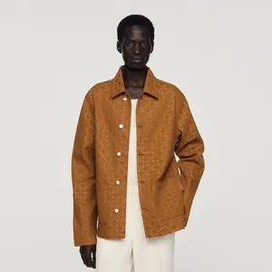 Sandro Square Cross Jacquard Denim Jacket