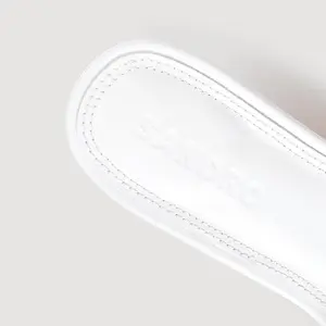 Sandro Smooth Leather Heeled Mules - White
