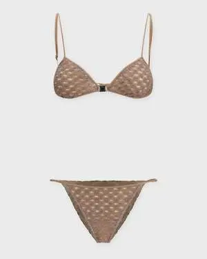 Missoni Lamé Viscose Bikini - Brown