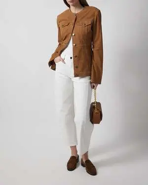 HAIKURE Tempe Suede Jacket - Chocolate