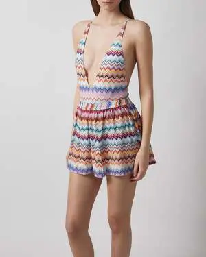 Missoni Lamé Pixel Zigzag One-piece Swimsuit - Multicolor