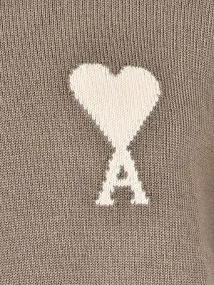 AMI Paris Cotton Sweater " De Caur - Beige
