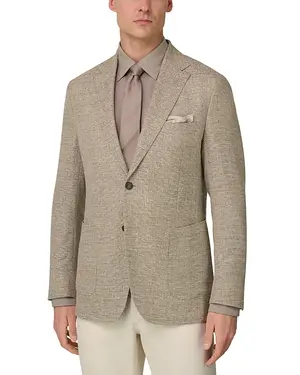 Boggi Milano Micro Textured Wool Suit Jacket - Beige