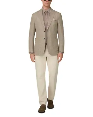 Boggi Milano Micro Textured Wool Suit Jacket - Beige
